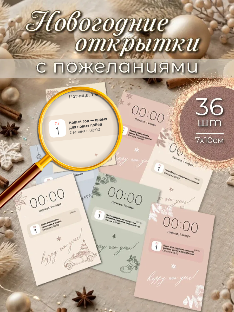 Новогодние мини открытки 2027 украшения подарки на новый год