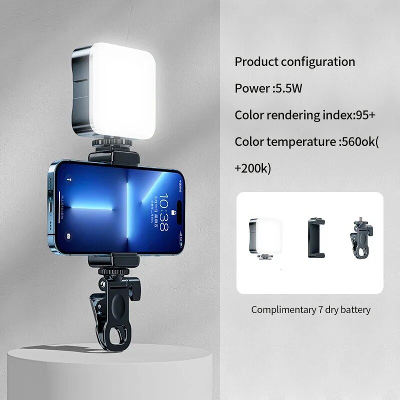 Миниатюрная Портативная LED-лампа Для Видеосъемки, Холодный И Теплый Свет, Для Селфи, Фотосъемки, C