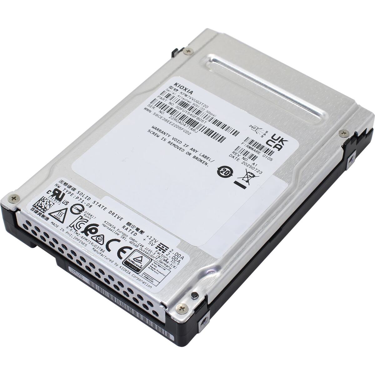 PM7-V KPM7VVUG3T20 3.2 Тб SAS 24Gb/s 2.5" (толщиной 15 мм) 24x7, TBW 17520, 3 DWPD