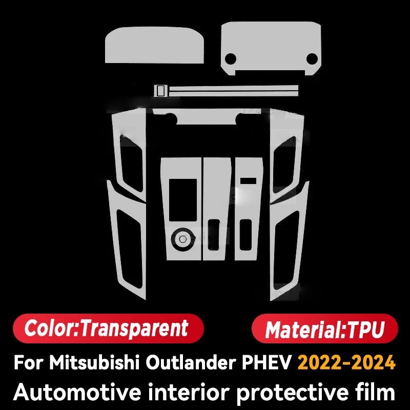Для Mitsubishi Outlander PHEV 2022 2023 2024 пленка панели автомобиля, защитная наклейка приборной , внутренняя антицарапинная (Левостороннее управление)