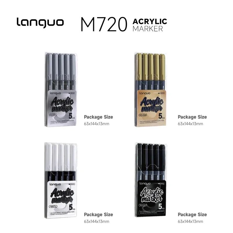 Маркеры акриловые Languo M720, набор 20 цветов