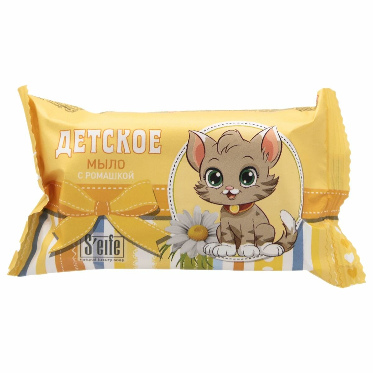 Мыло кусковое туалетное детское КМЗ S'EIFE "Ромашка", 100г, штампованное, 64 уп.
