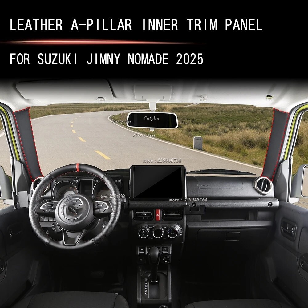 Для Suzuki Jimny Nomade 2025 2026, кожаная автомобильная накладка на переднюю стойку, защитная панель, накладка, аксессуары для интерьера