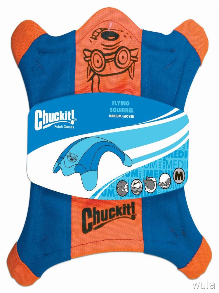 Игрушка для собак Chuckit! Фрисби Белка-летяга синяя оранжевая 21 см S пуллер для прогулок
