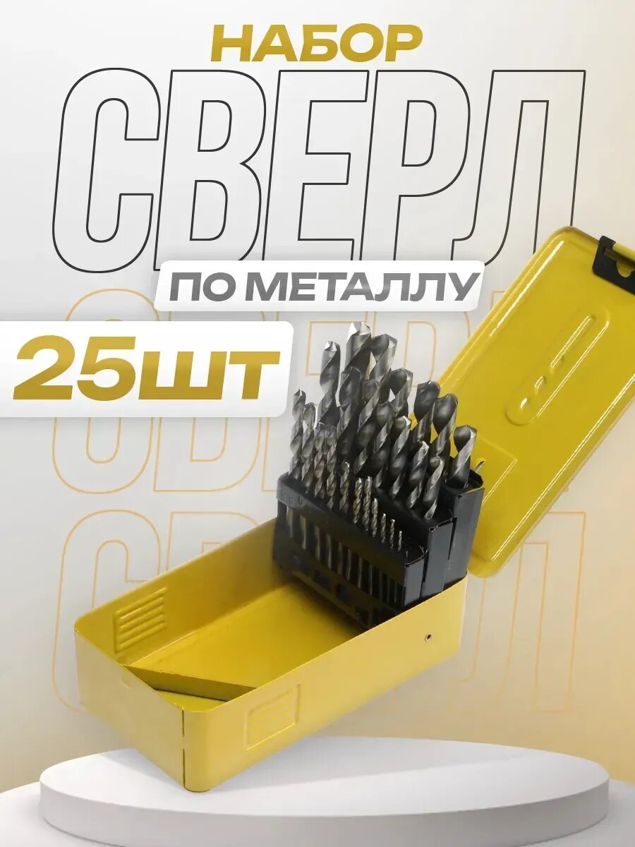 Набор сверл по металлу тундра, HSS, цилиндрический хвост, 1
