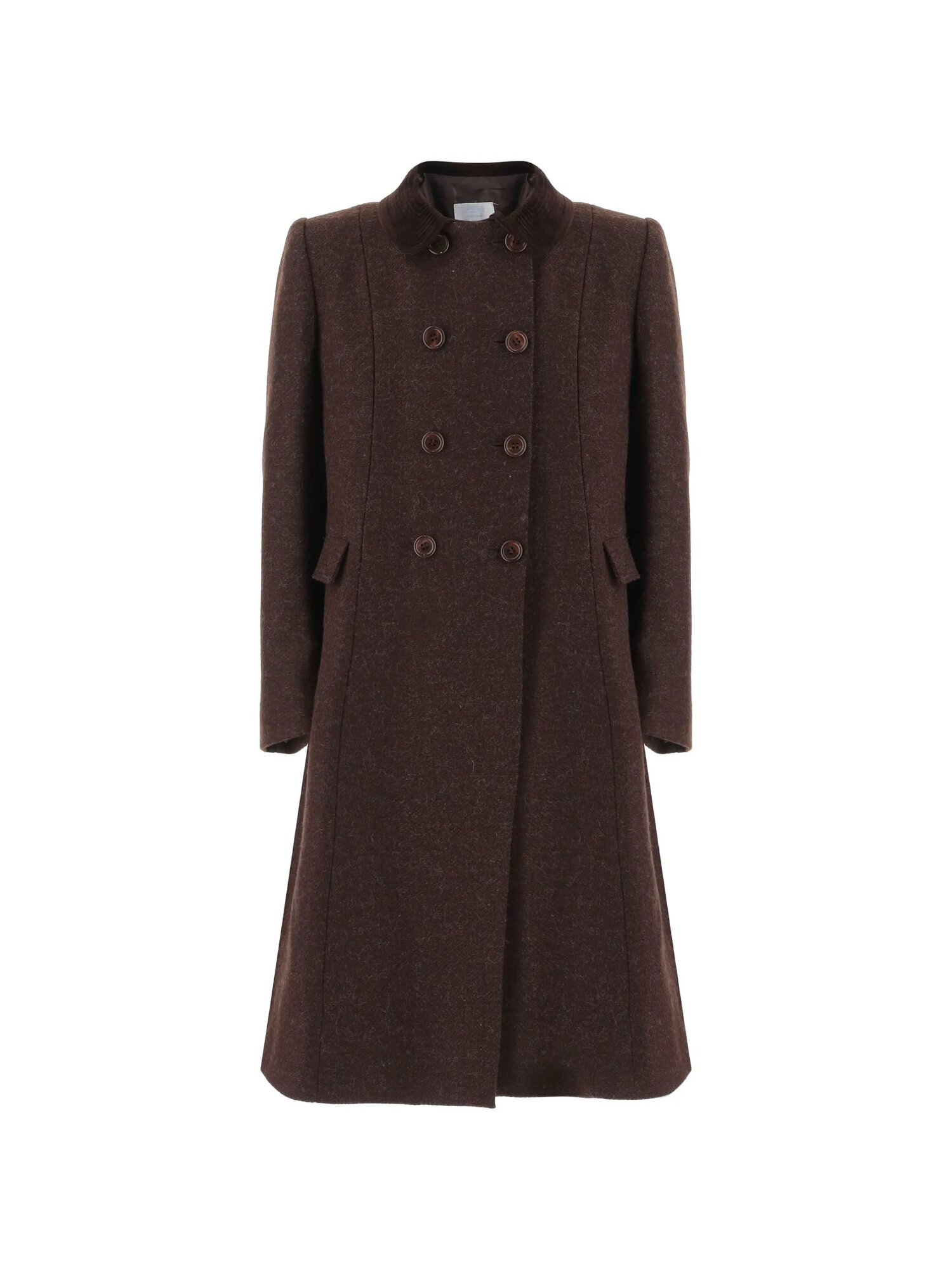 Пальто Double-breasted velvet-collar coat