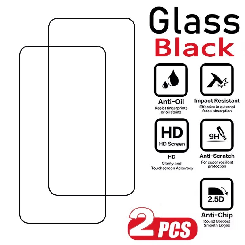 2/4 шт. защитных стекол для экрана Google Pixel 9 Pro Pixel9Pro GR83Y 6.3" с полным 2PCS Black