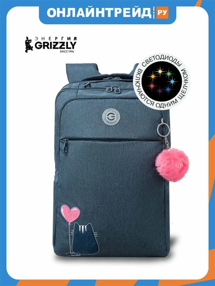 Рюкзак Grizzly RD-644-2/2 с обвесом синий