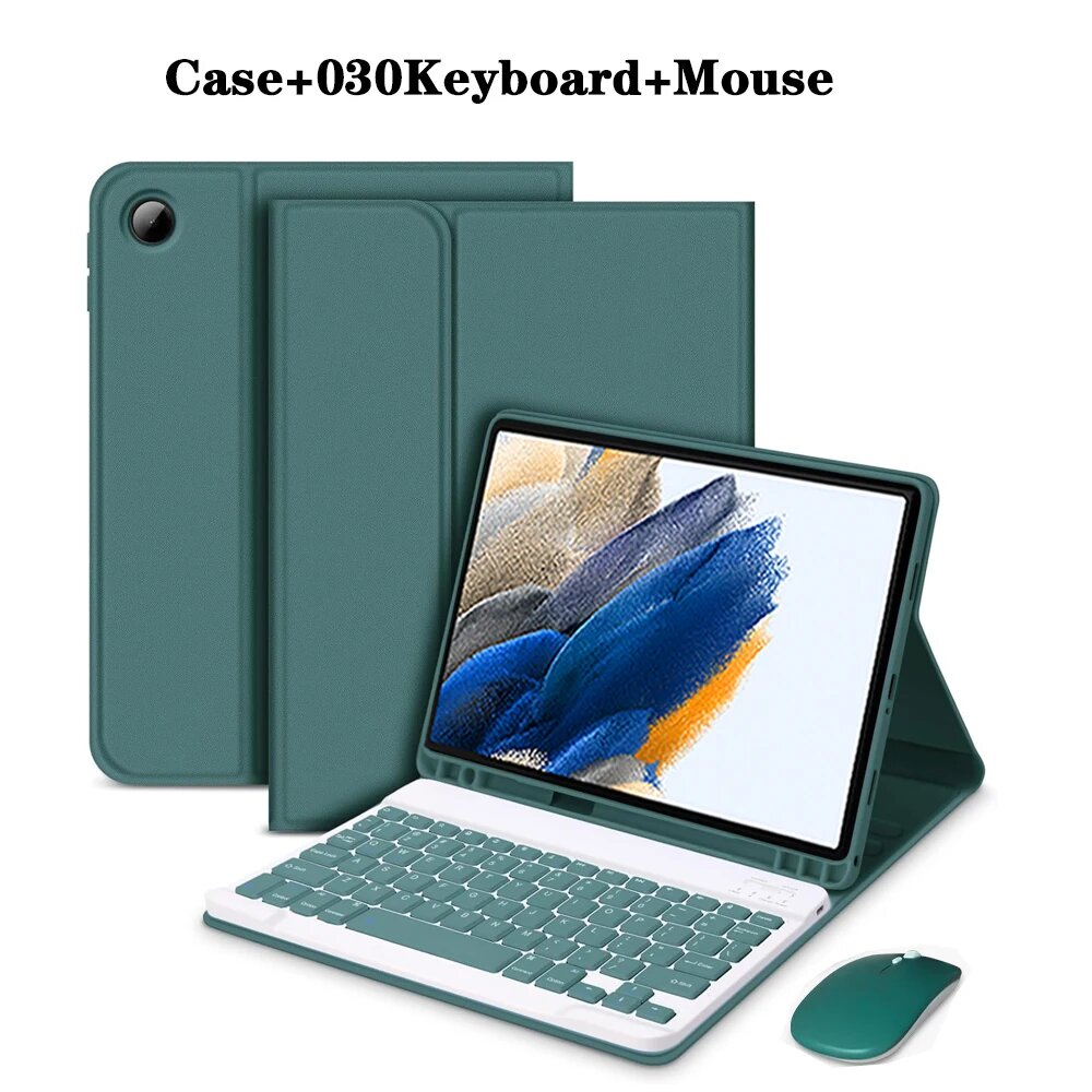 Чехол HUAIBX для Samsung Galaxy Tab A8 10,5" со встроенной Изумрудный, Dark Green 2, Russian