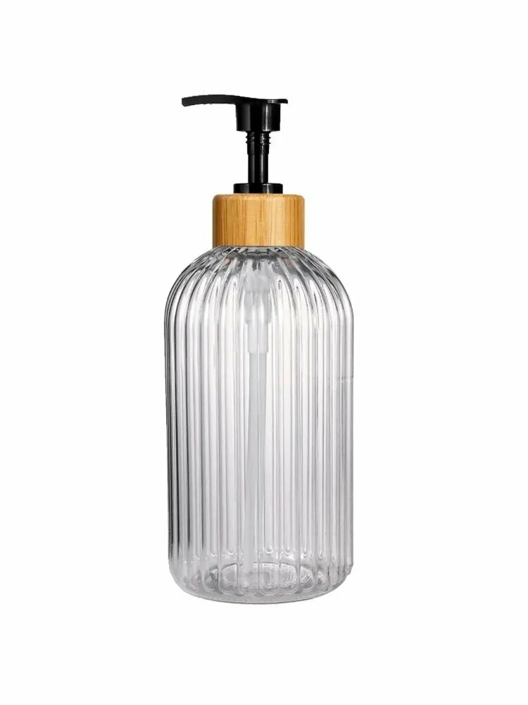 Бутылка с помпой 500 мл, полосатая, для шампуня и геля для душа, утолщенный пластиковый флакон для косметики