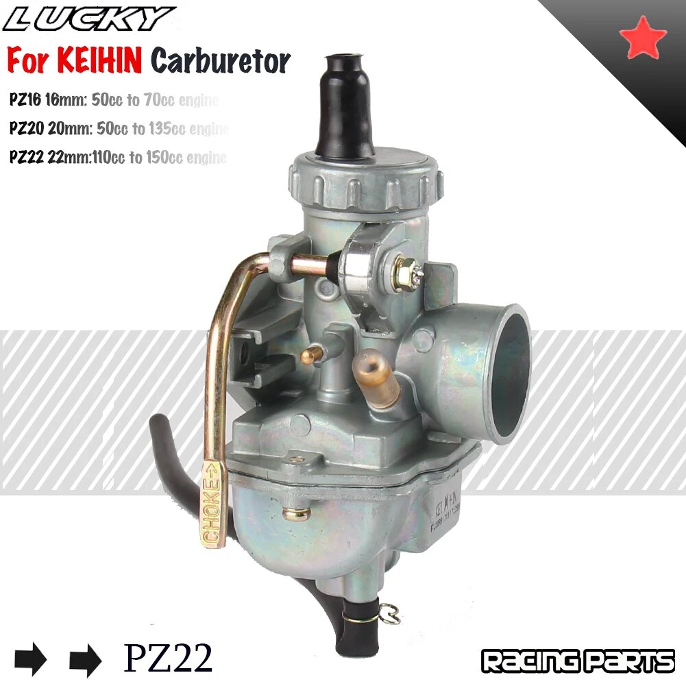 16 мм 20 мм 22 мм PZ16 PZ20 PZ22 Карбюратор Ручной дроссель Цинковый карбюратор для Keihin 50cc 70cc 110cc 125cc 250cc ATV Quad Dirt Bike Go Kart
