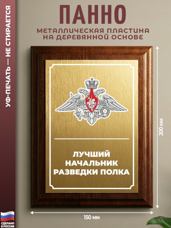 Настенный диплом "Лучший начальник разведки полка"