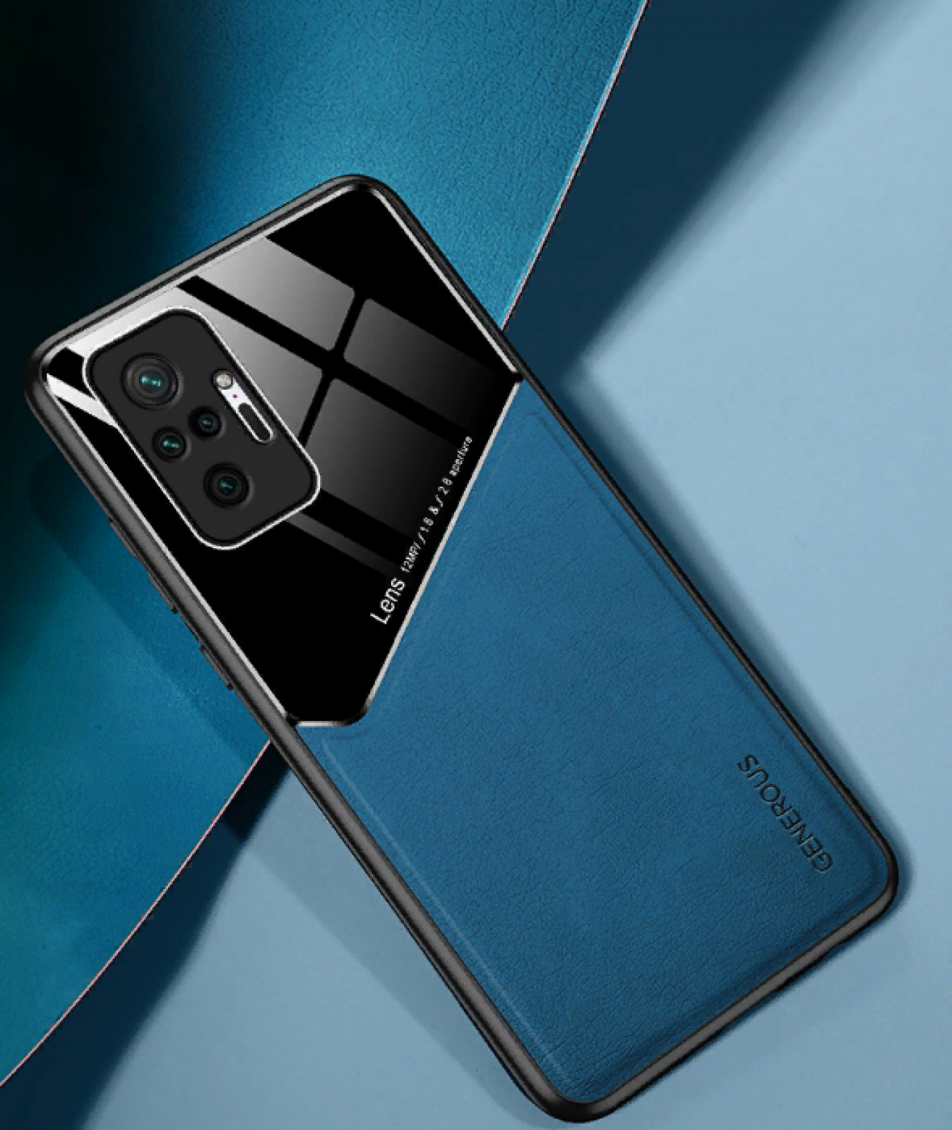 Чехол накладка MyPads для Xiaomi Redmi Note 10 Pro (NFC, 2021) синий силикон со стеклянной вставкой