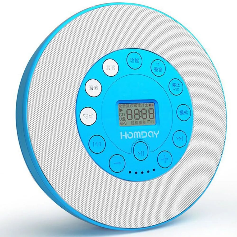 Портативный CD-плеер HOMDAY, цвет синий, с функцией повтора, USB, MP3