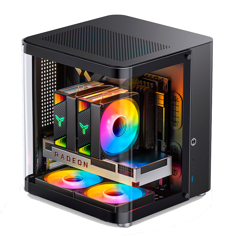 Корпус без блока Case JONSBO TK-1 Black 2.0, Mini-Tower, no fan, 1xUSB-A 3.2 + 1xUSB-C 3.2, mATX, mITX Black