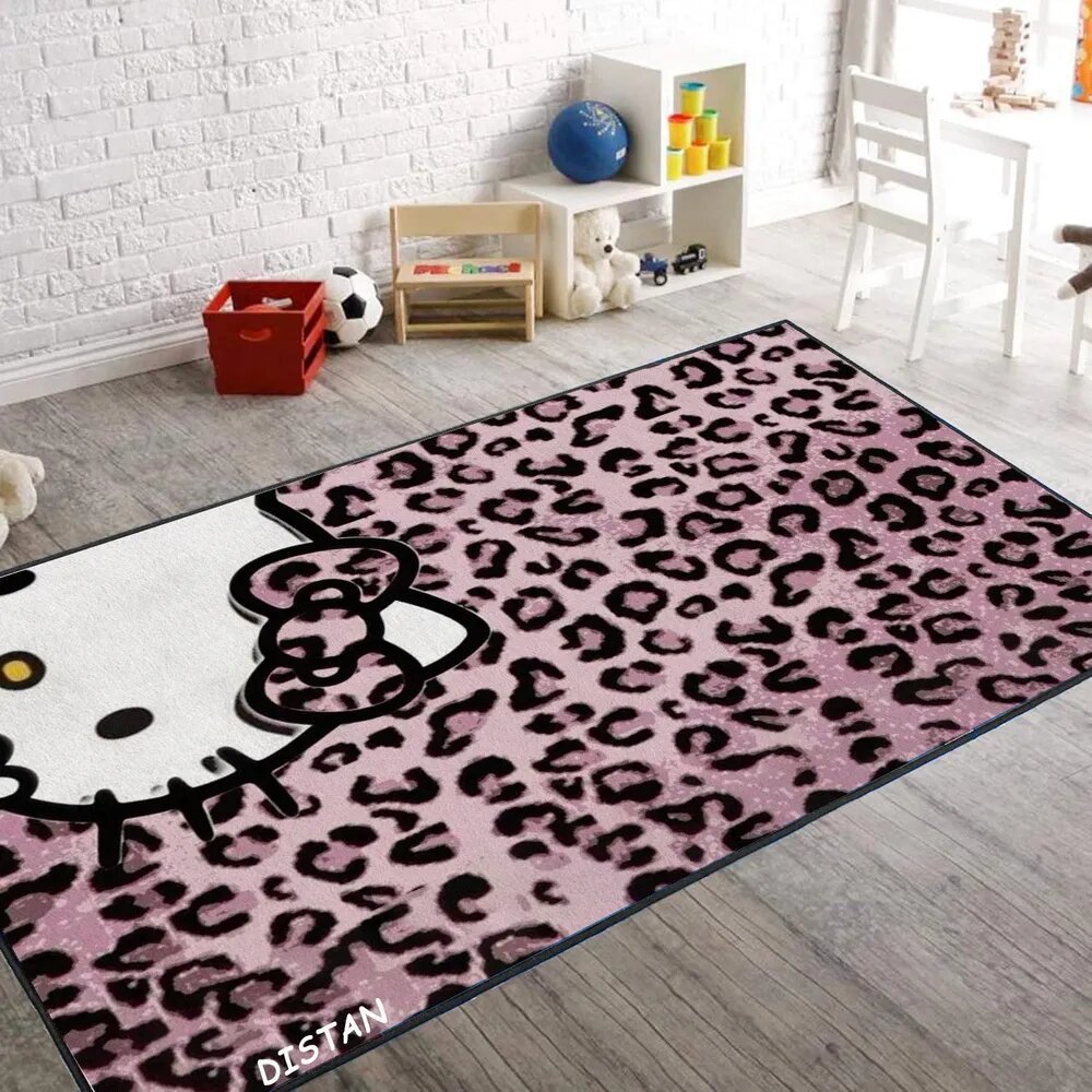 DISTAN Ковер DISTAN Ковер Имитация кашемира, моющийся и нескользящий, высота флиса 7 мм, HelloKitty and sanrio kuromi, подходит для гостиной, спальни, столовой 60x40 см