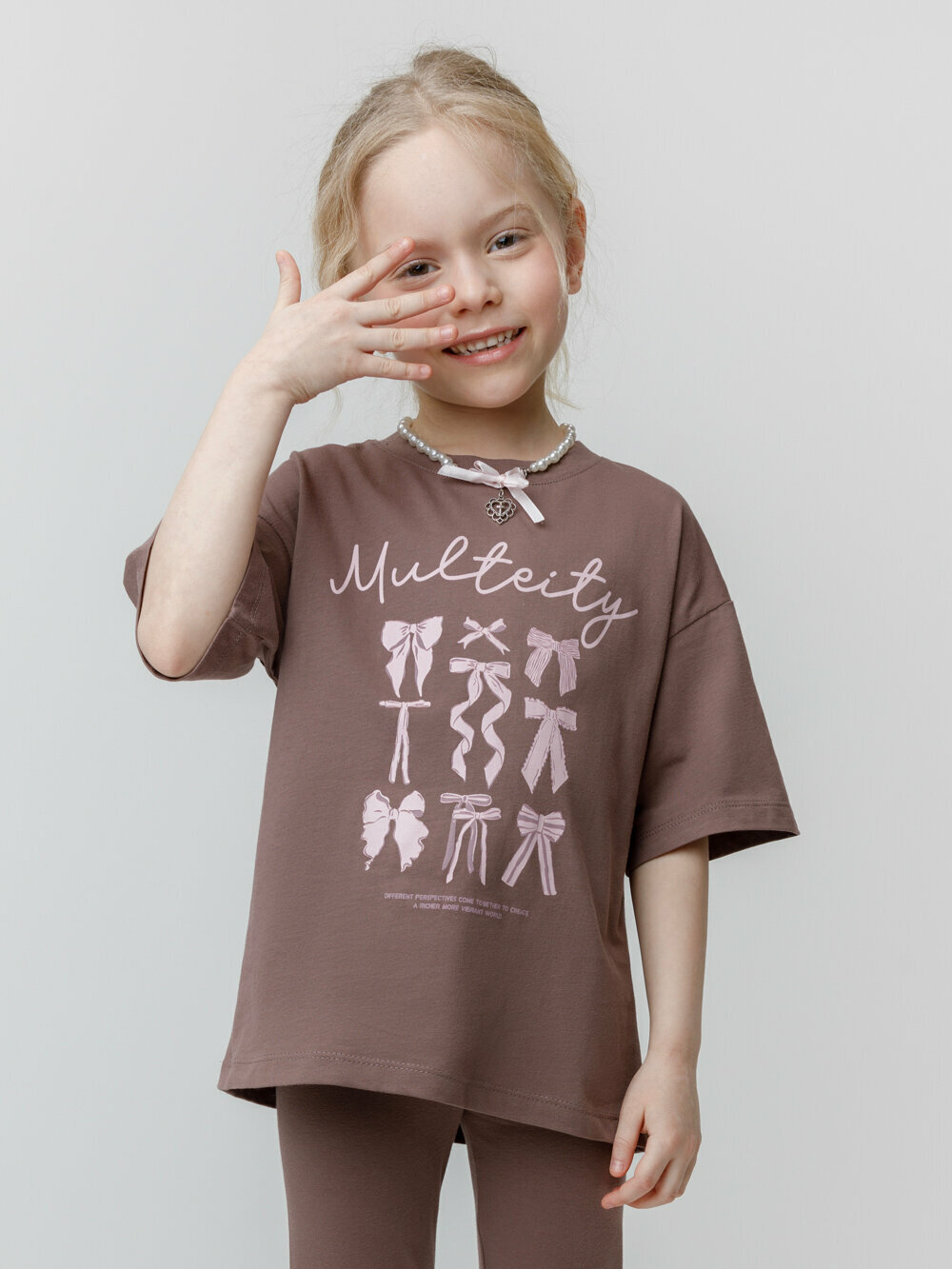 Футболка оверсайз с принтом для девочки