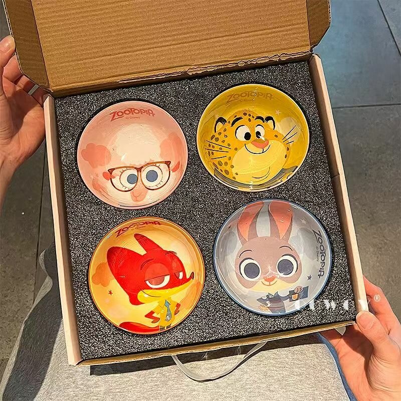 Керамическая миска Disney Джуди и Ник, новинка 2025, стильная посуда под глазурью, подарок ребенку на день рождения