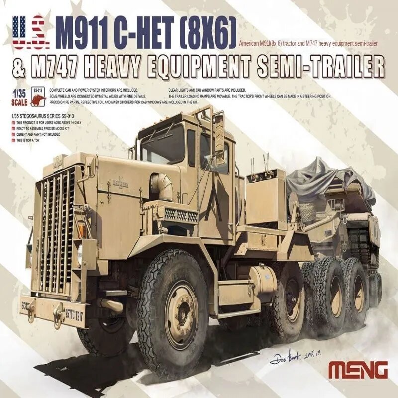 Meng ss-013 1/35 m911 c-het (8 6) & m747 тяжелое оборудование полуприцеп автомобиль