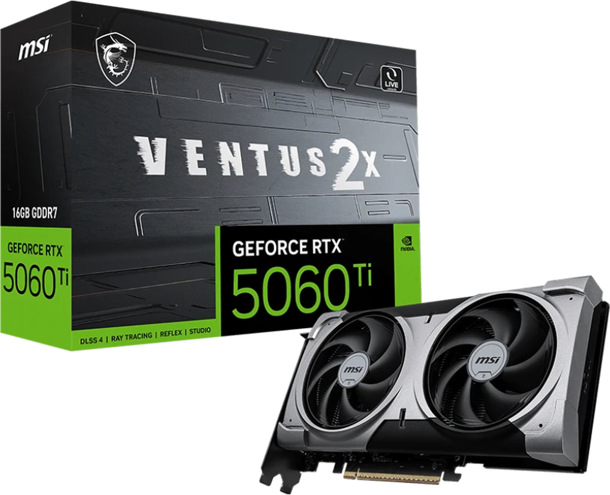 Видеокарта MSI GeForce RTX 5060 Ti VENTUS 2X PLUS 16GB (G506T-16V2P)