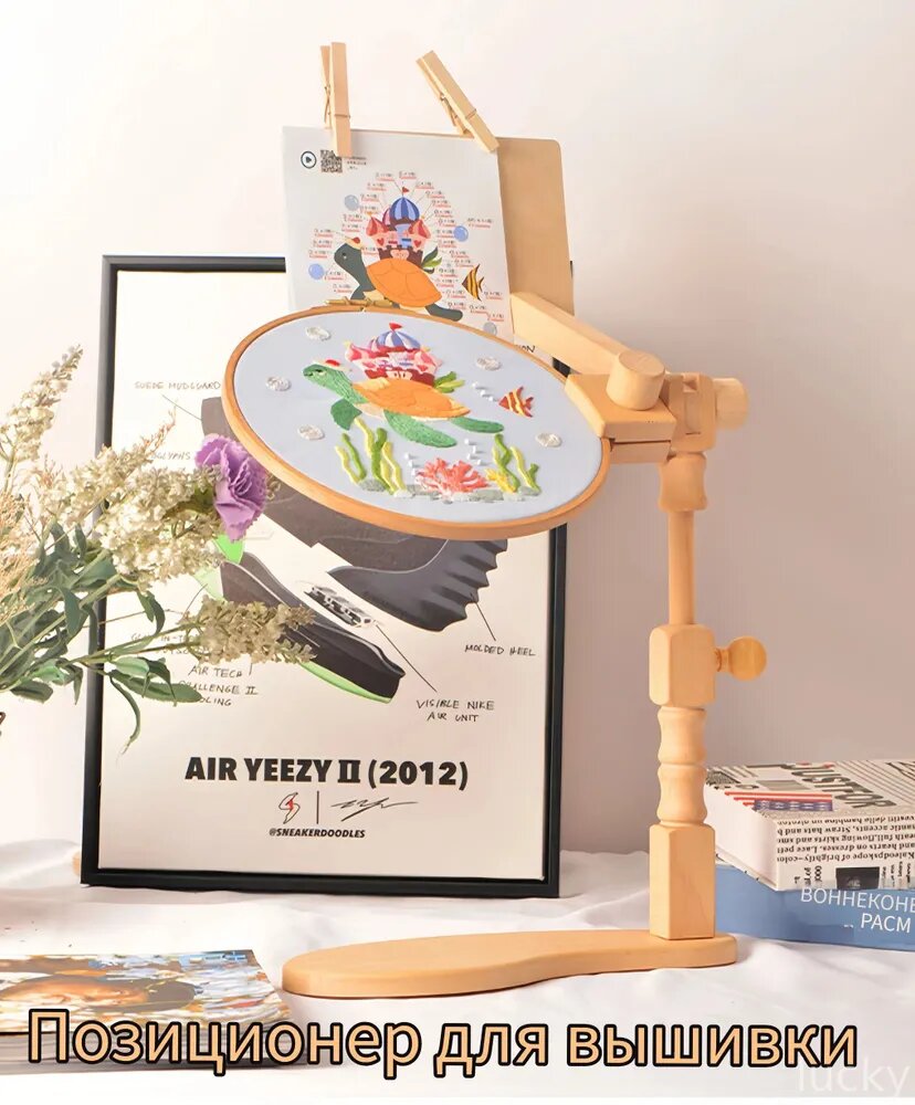 Станок для вышивания, держатель для пялец, вышивка