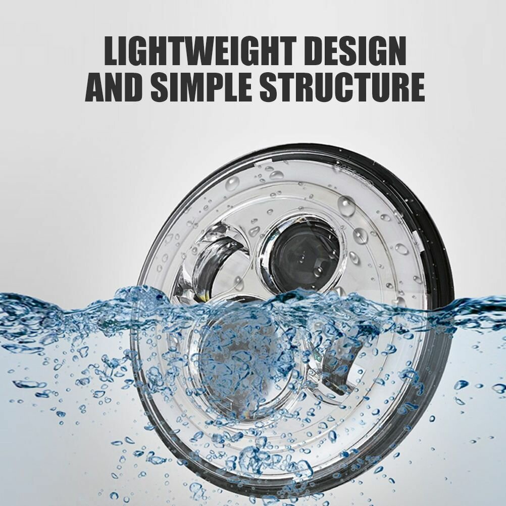 Фара Для Мотоцикла, Черный, Круглая Форма, Прочный Стиль, 1 Комплект