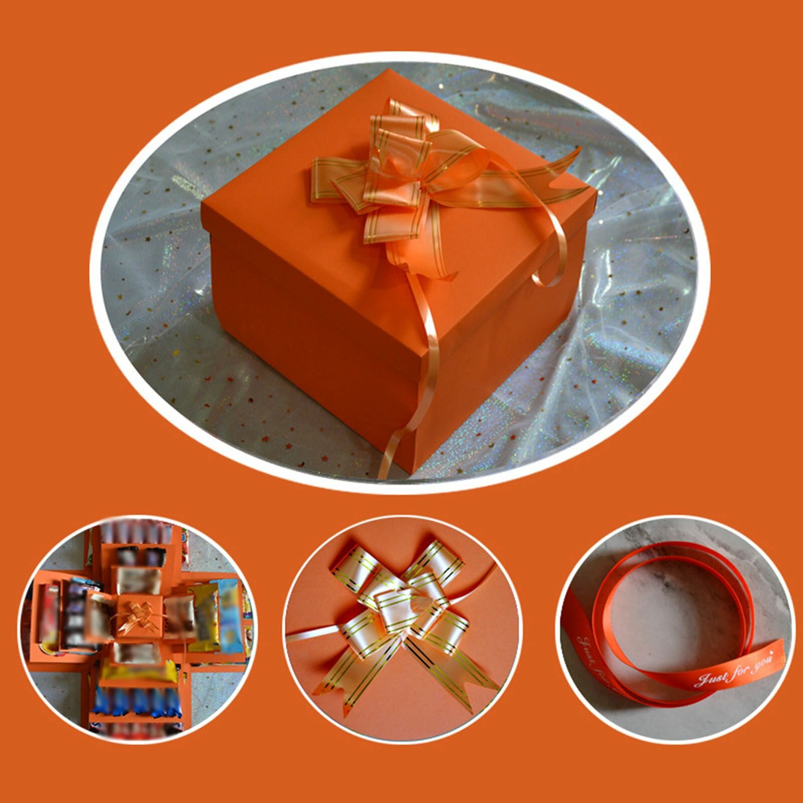 Пятислойная взрывная коробка-подарок, матрешка оранжевого цвета, пустая коробка с аксессуарами