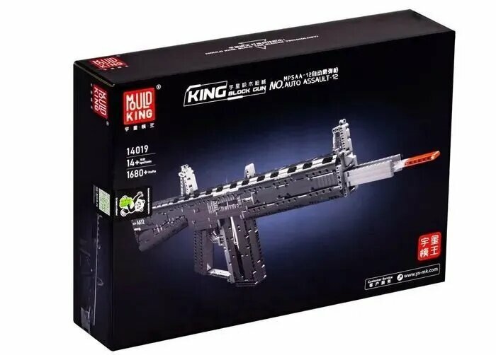 Конструктор Mould King 14019 Автоматическое ружье MPSAA-12 из 1680 деталей, серии Автоматы и пистолеты, Игрушки для мальчико
