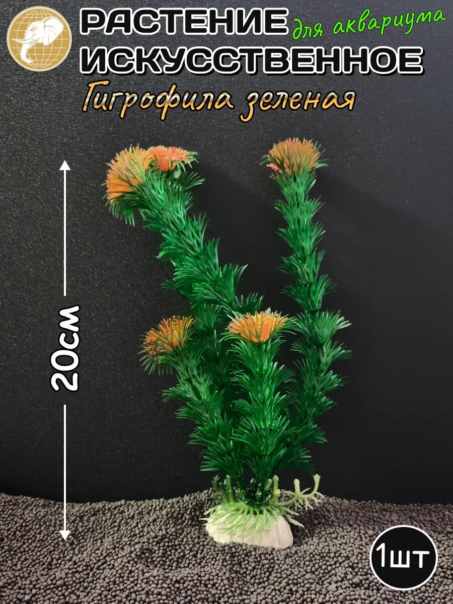 Растение искусственное Гигрофила зеленая 20см