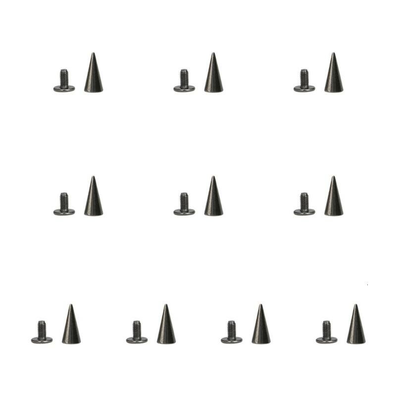 Бронзовые заклёпки для ремней и ошейников, пистолет черный - 5-заостренный конус 6x12