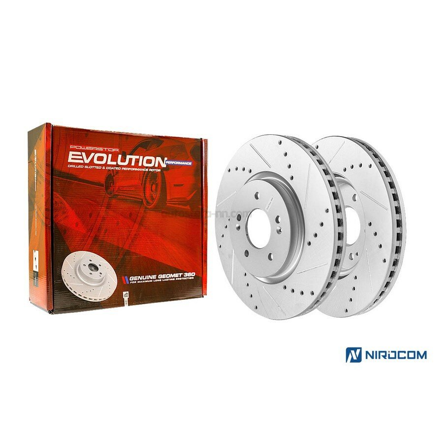 POWERSTOP CBR3550 Передний тормозной диск Evolution с перфорацией и