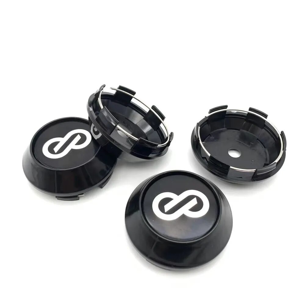 Колпак ступицы колеса Infitini, 4 шт. Заглушки диска 60мм черные с логотипом