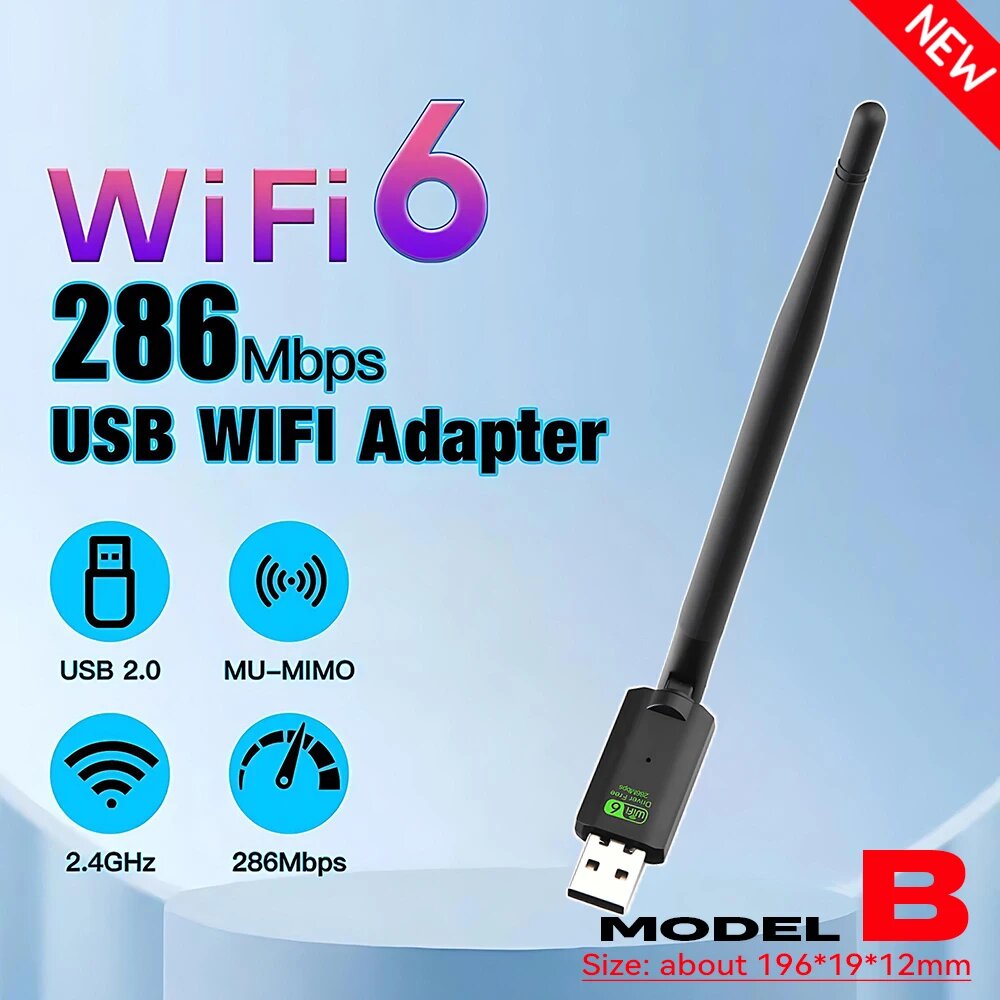 USB Wi-Fi адаптер WiFi 6 286Mbps, Model B