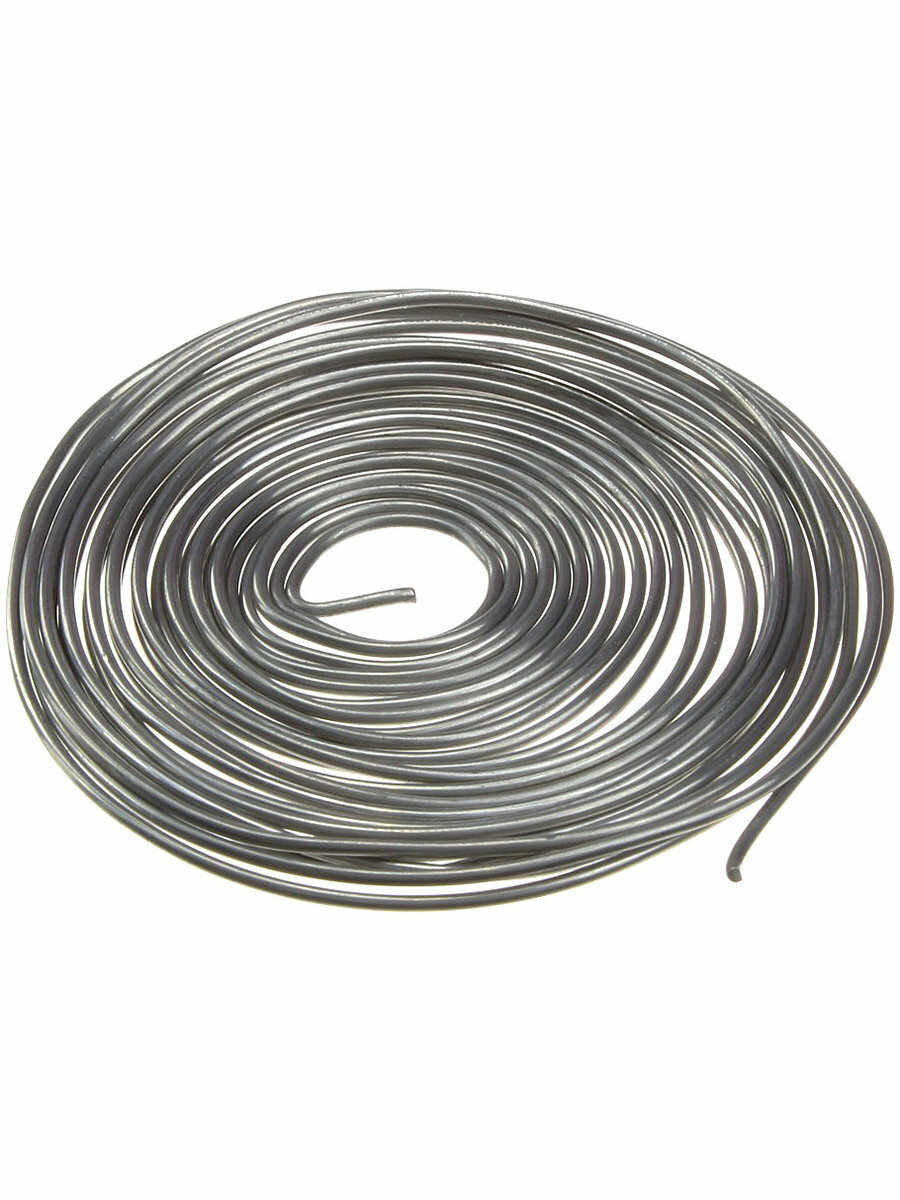 Припой спираль ПОС-61 без канифоли 20г, 1 мм, оловянно-свинцовый, серебристый