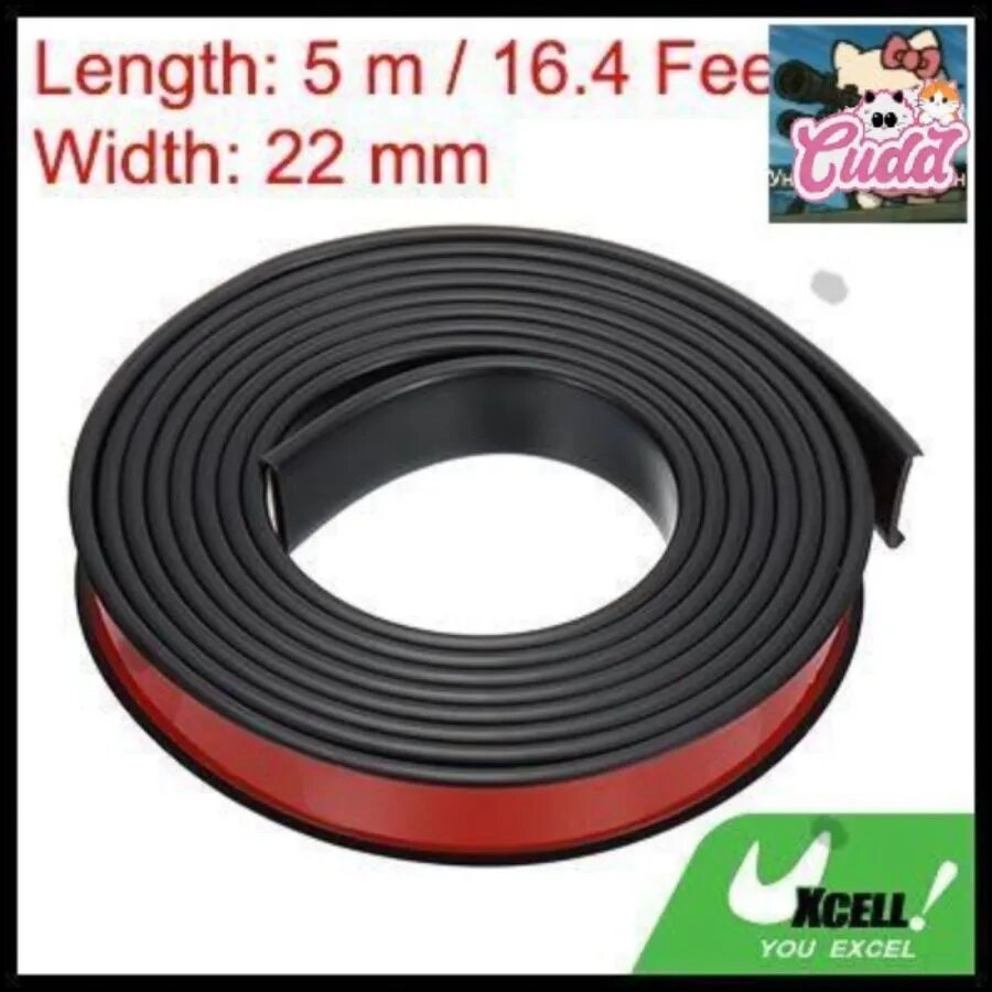 Кромка мебельная клеевая, 5 м x 22 мм, самоклеящаяся черная кромка для мебели