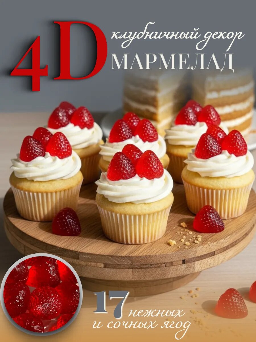 Мармеладные фигурки Клубника 4D