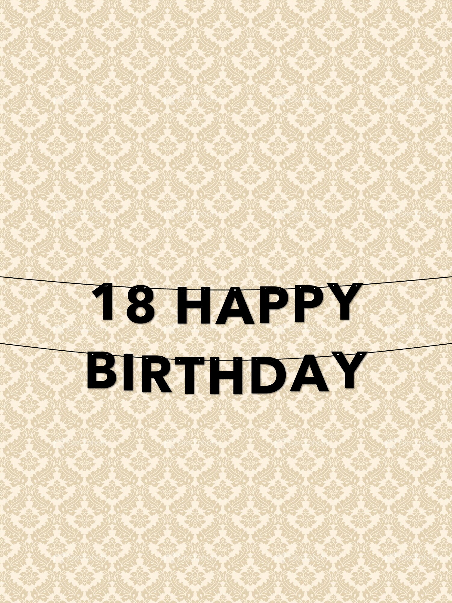Гирлянда-растяжка '18 happy birthday' - Эстетичный декор для дома и стильный акцент на празднике, высота букв 10 см, толщина букв 1 мм.