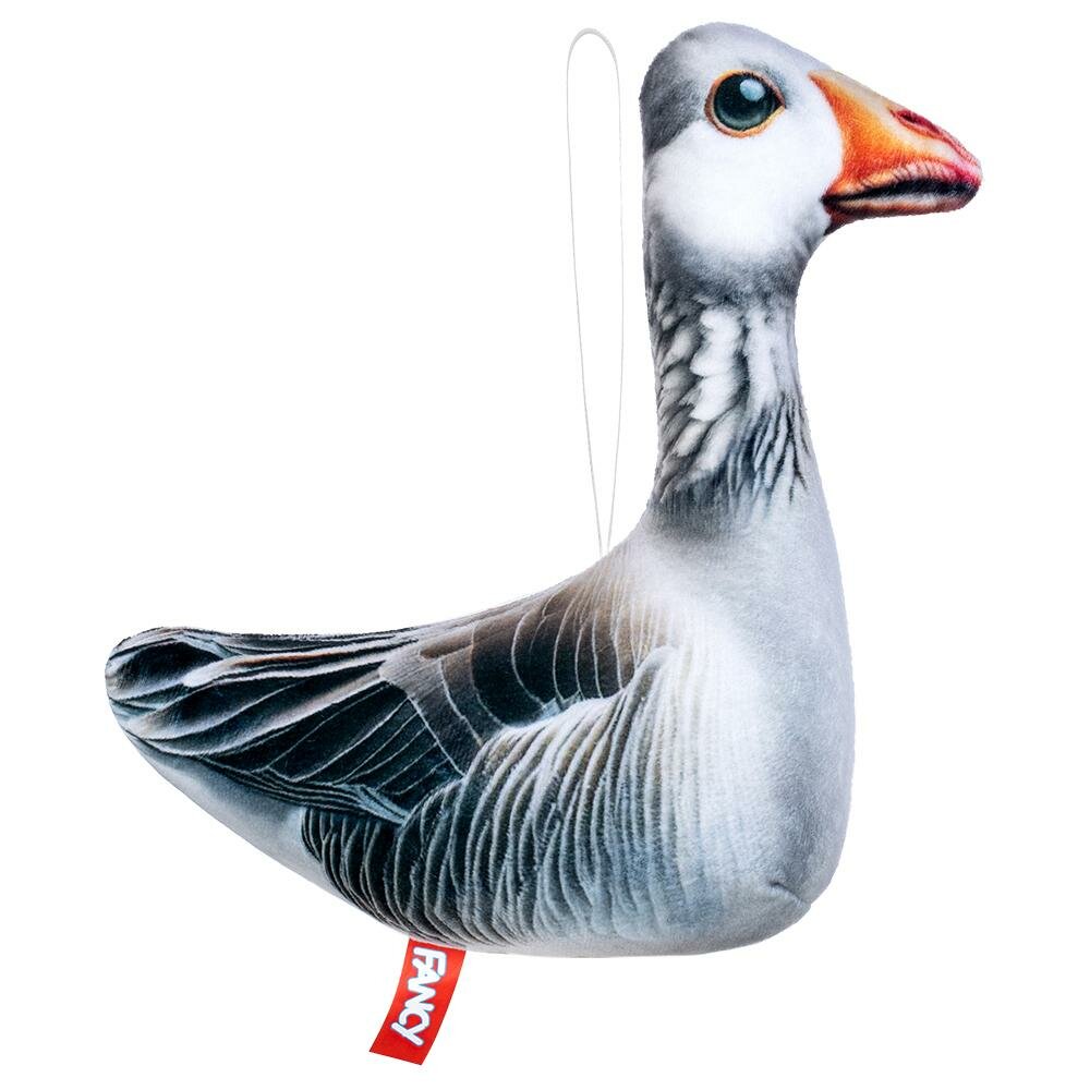 Игрушка мягкая "гусь" "PRIG0" Fancy с реалистичным принтом, серо-белый цвет, декоративная птица с петлей для подвеса