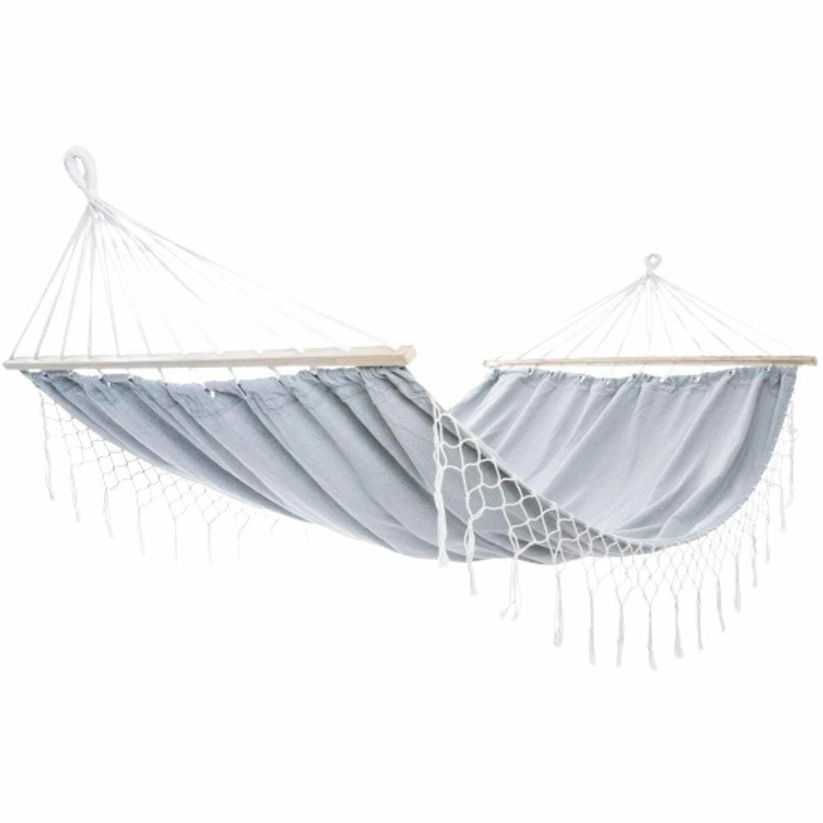 DECATHLON Гамак ENEROCAMP Enero Camp 1-местный 200x100 см с бахромой, серый