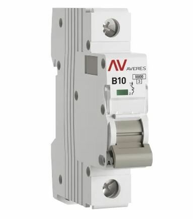 EKF Выключатель автоматический AV-10 1P 10A (B) 10kA AVERES, арт. mcb10-1-10B-av