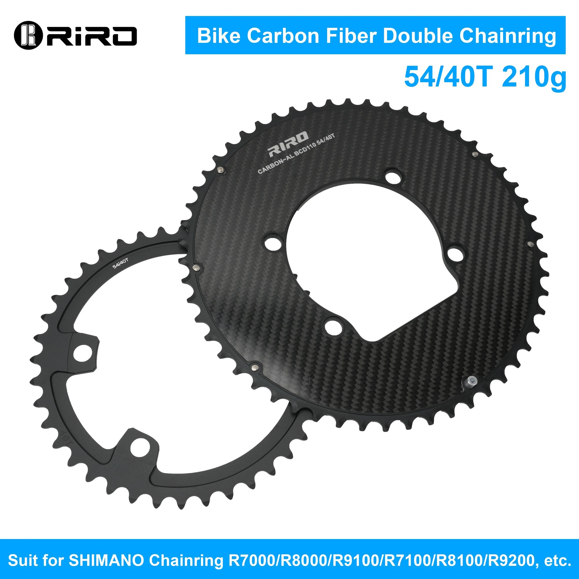 Riro Карбоновая двойная звезда 54/40T для Shimano