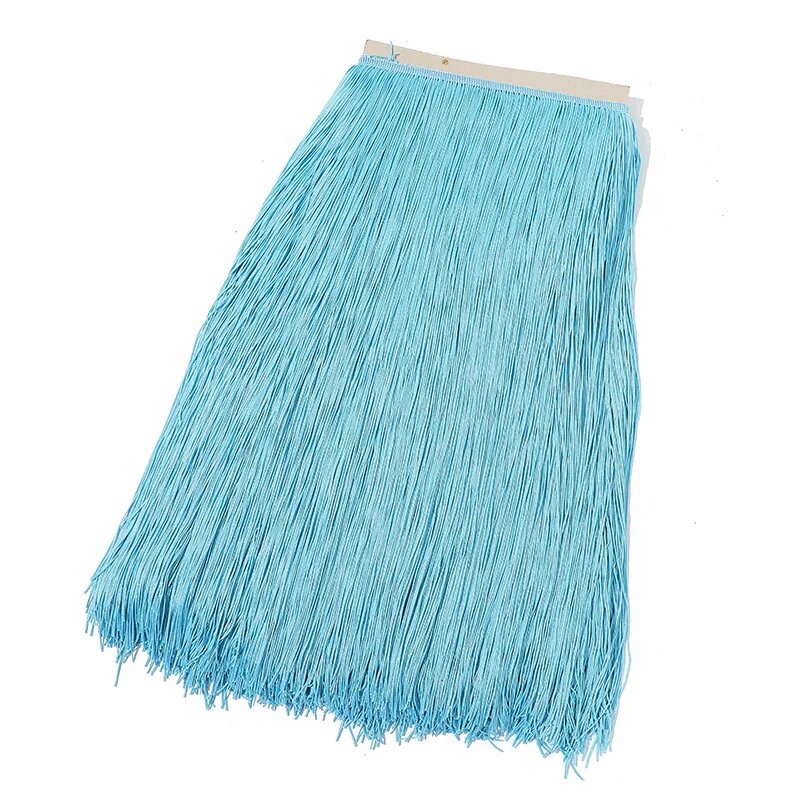 Кружевная бахрома 2 м, 100% полиэстер 50CM wide, Голубой, Light blue