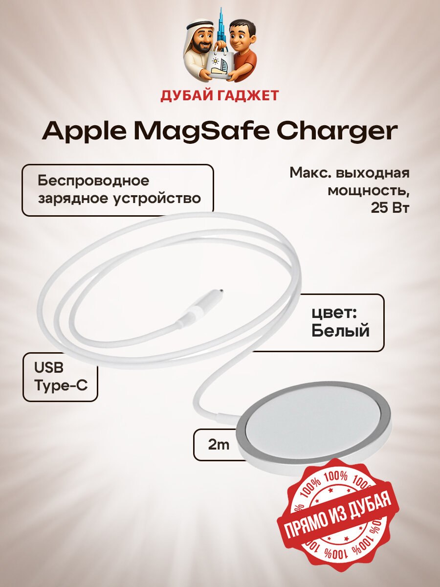 Зарядное устройство Apple MagSafe Charger 2m (MX6Y3), цвет White (Белый)