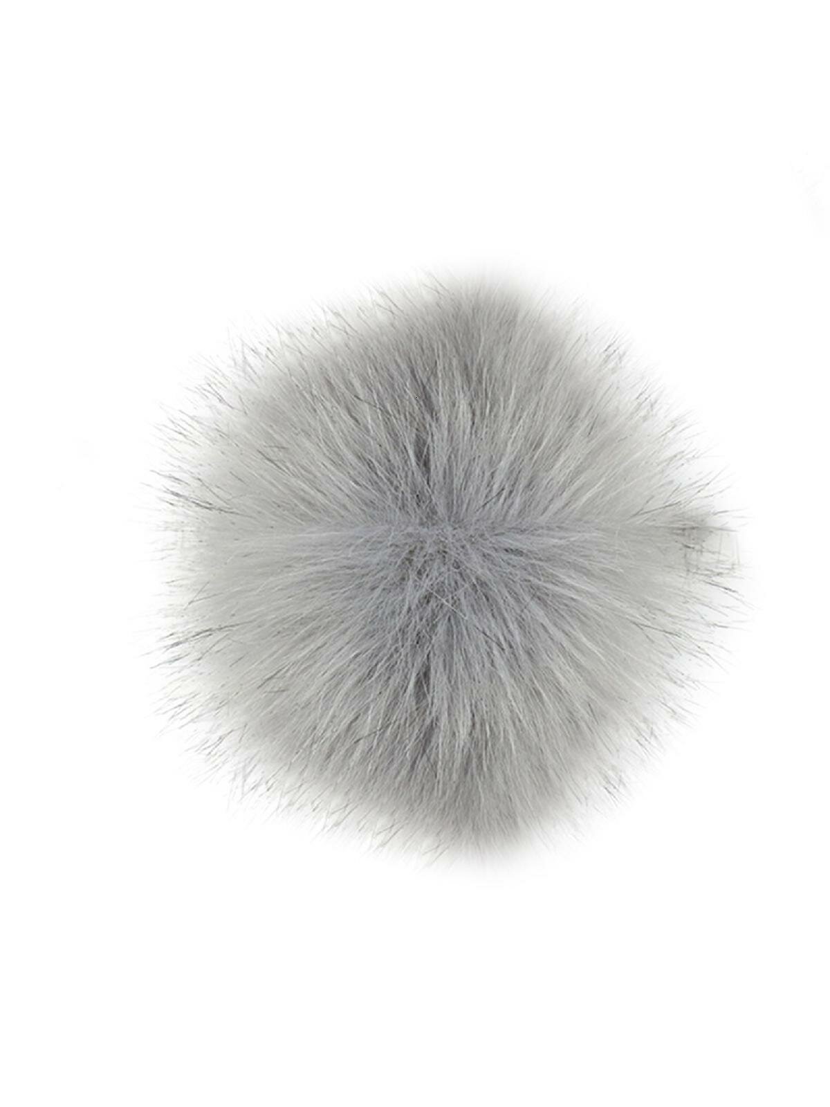 Помпон из искусственной кожи, светло - серый - Подшерсток 10 см плюс резинка