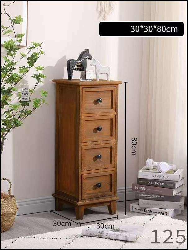 Тумба из массива дерева с выдвижными ящиками для гостиной и спальни 30x30x80 см11