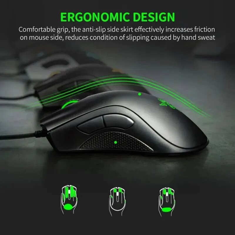 Мышь проводная Razer Viper Mini игровая, белый, оптический сенсор 6400 DPI, USB