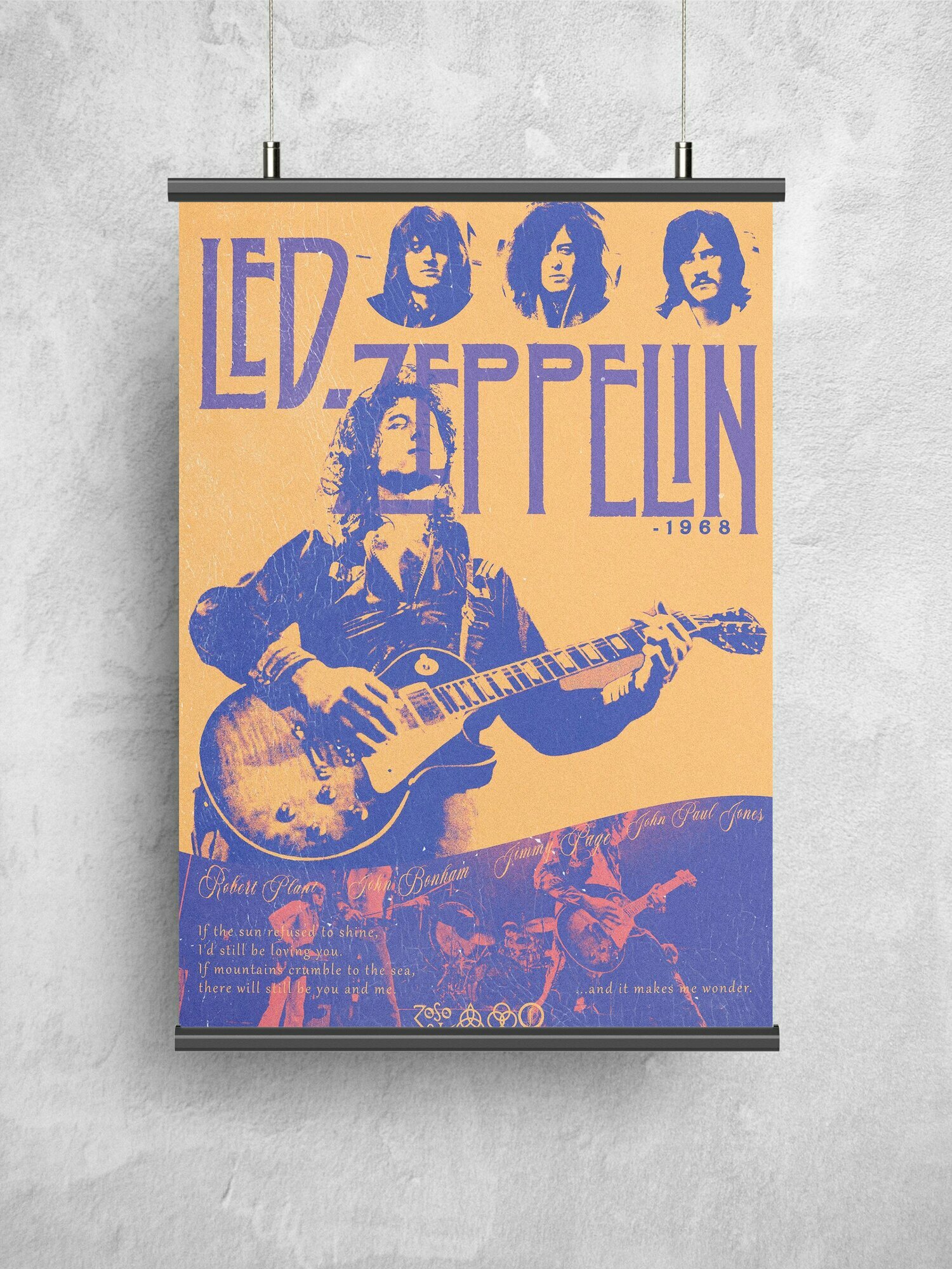 Постер интерьерный "Led Zeppelin" 30х42см плакат А3 без рамки