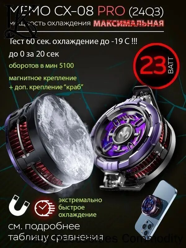 Кулер для телефона с экстремальной мощностью Memo CX08 PRO 23W (сверх быстрое охлаждение) электронная система охлаждения (Пельтье) для процессора моб. устрйоств телефонов и планшетов