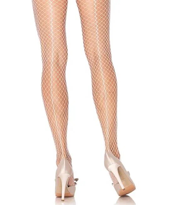 Соблазнительные колготки из лайкры в крупную сеточку Leg AVenue, OS белые