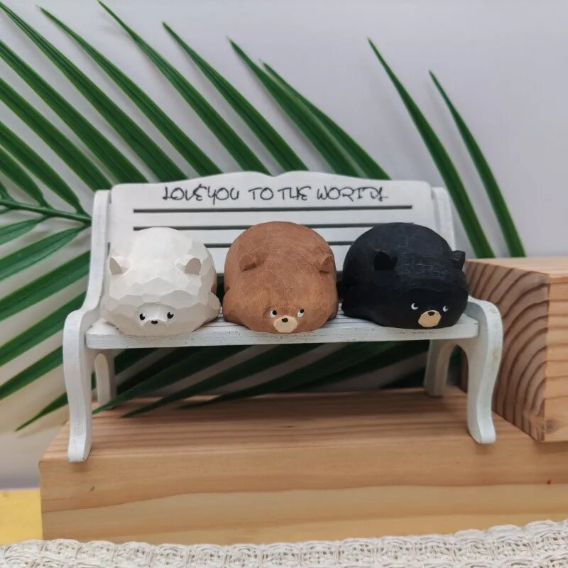 Деревянная статуэтка медведя Brown Bear